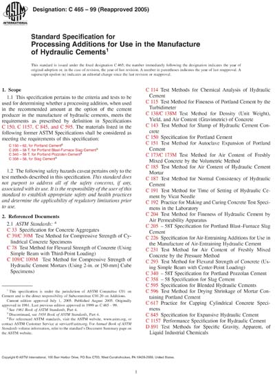 ASTM C465-99(2005) - Standard Specification for Processing Additions ...