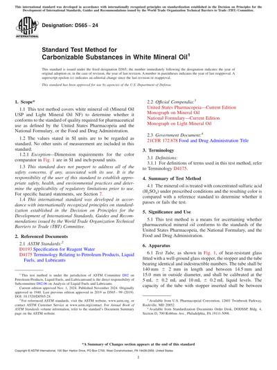 ASTM D565-24 - Standard Test Method for Carbonizable Substances in ...