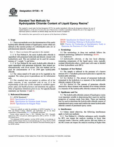 ASTM D1726-03 - Standard Test Methods for Hydrolyzable Chloride Content ...