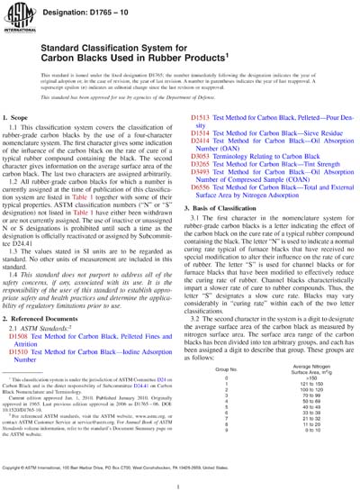ASTM D1765-06 - Standard Classification System for Carbon Blacks Used ...