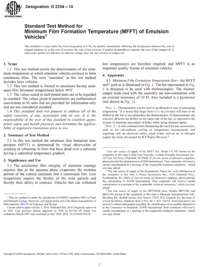 ASTM D2354-10 - Standard Test Method for Minimum Film Formation ...