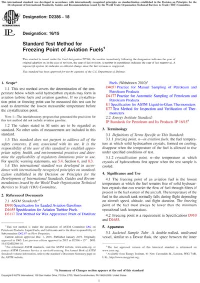 ASTM D2386-18 - Standard Test Method for Freezing Point of Aviation Fuels