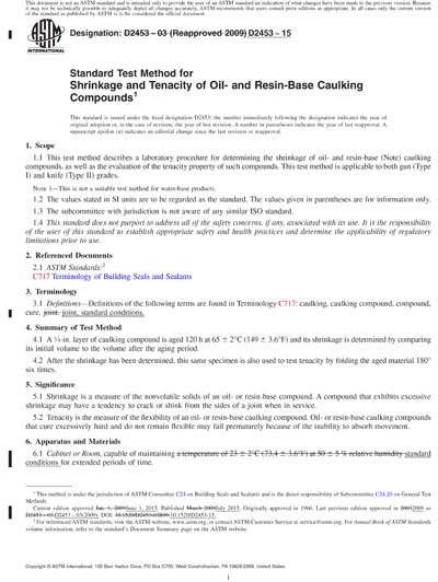 ASTM D2453-15 Red - Standard Test Method for Shrinkage and Tenacity of ...