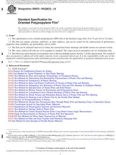 ASTM D2673-14 Red - Standard Specification for Oriented Polypropylene ...
