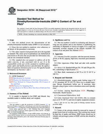 ASTM D2764-99(2015)e1 - Standard Test Method for Dimethylformamide ...
