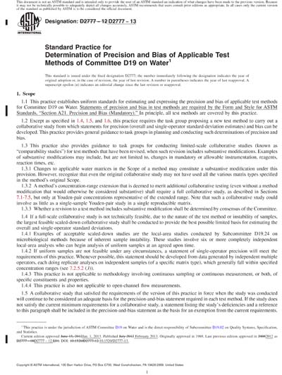 ASTM D2777-13 Red - Standard Practice for Determination of Precision ...