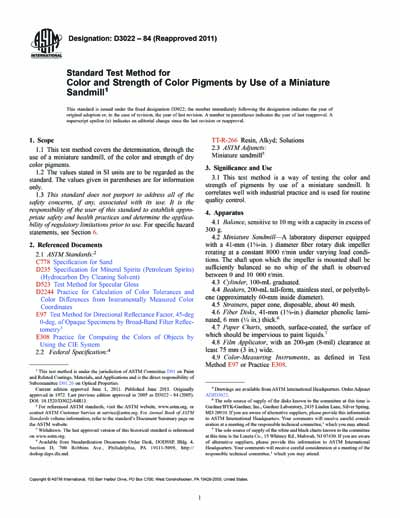 ASTM D3022-84(2005) - Standard Test Method for Color and Strength of ...