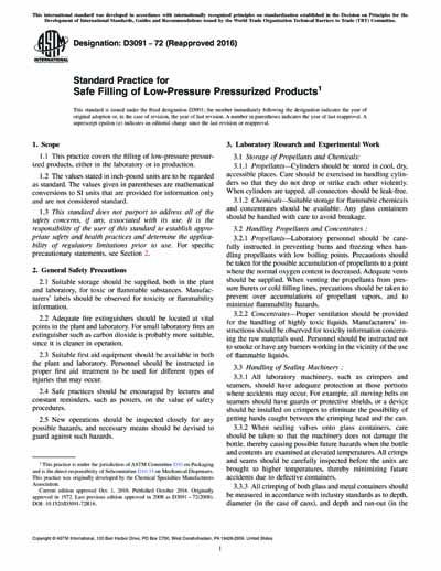 ASTM D3091-72(2016) - Standard Practice for Safe Filling of Low ...