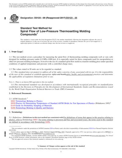 ASTM D3123-25 Red - Standard Test Method for Spiral Flow of Low ...