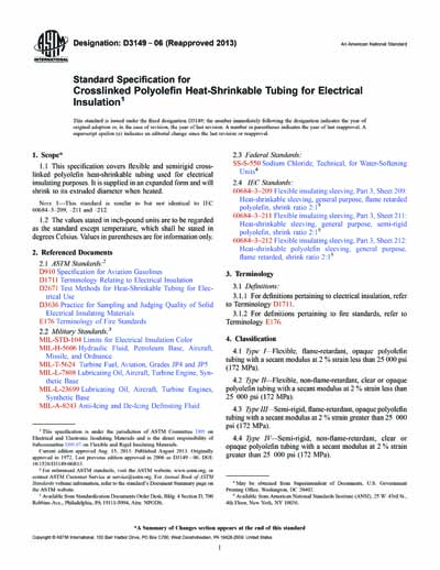 ASTM D3149-06(2013) - Standard Specification for Crosslinked Polyolefin ...