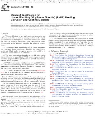 ASTM D3222-18 - Standard Specification for Unmodified Poly(Vinylidene ...