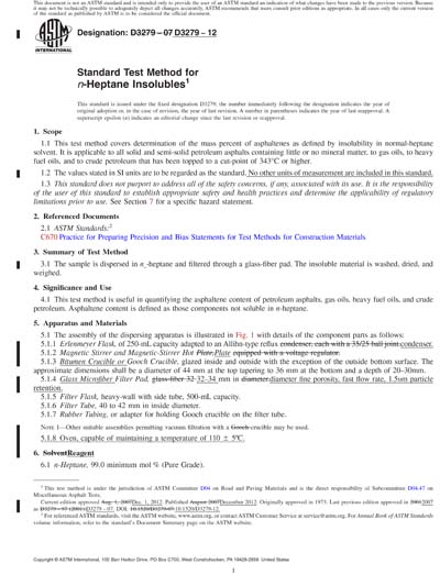 ASTM D3279-12 Red - Standard Test Method for n -Heptane Insolubles ...