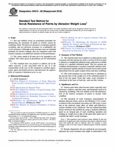 ASTM D4213-08(2016) - Standard Test Method for Scrub Resistance of ...