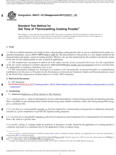 ASTM D4217-25 Red - Standard Test Method for Gel Time of Thermosetting ...