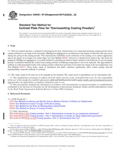 ASTM D4242-25 Red - Standard Test Method for Inclined Plate Flow for ...