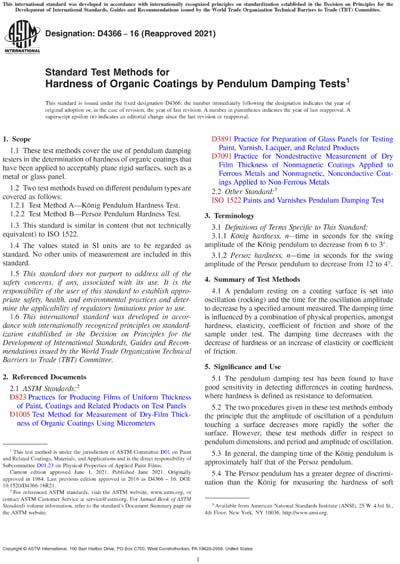 ASTM D4366-16(2021) - Standard Test Methods for Hardness of Organic ...