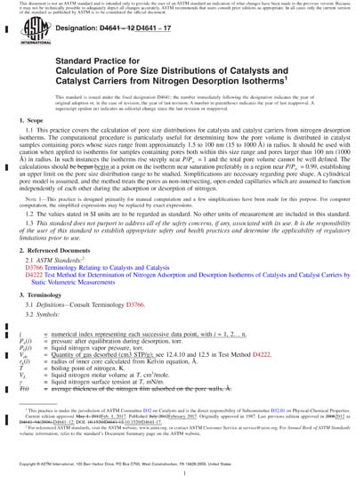 ASTM D4641-17 Red - Standard Practice for Calculation of Pore Size ...