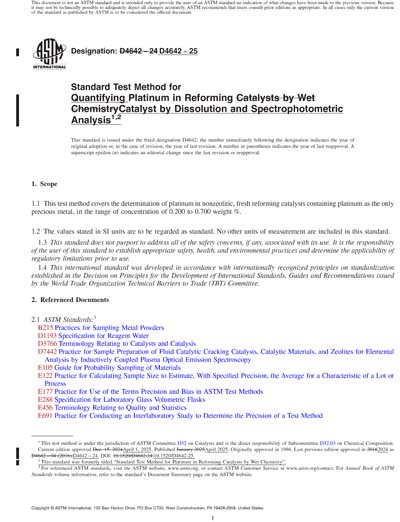 ASTM D4642-25 Red - Standard Test Method for Quantifying Platinum in ...
