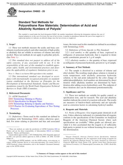 ASTM D4662-25 - Standard Test Methods for Polyurethane Raw Materials ...