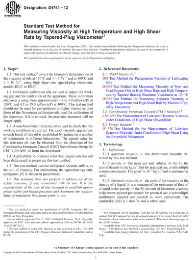 ASTM D4741-12 - Standard Test Method for Measuring Viscosity at High ...