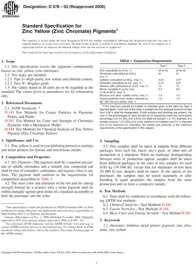 ASTM D478-02(2006) - Standard Specification for Zinc Yellow (Zinc ...
