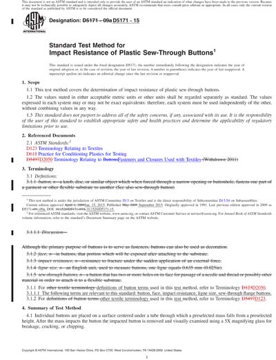ASTM D5171-15 Red - Standard Test Method for Impact Resistance of ...