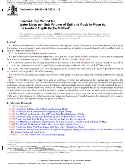 ASTM D5220-14 Red - Standard Test Method for Water Mass per Unit Volume ...