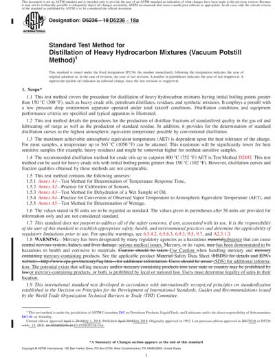 ASTM D5236-18a Red - Standard Test Method for Distillation of Heavy ...