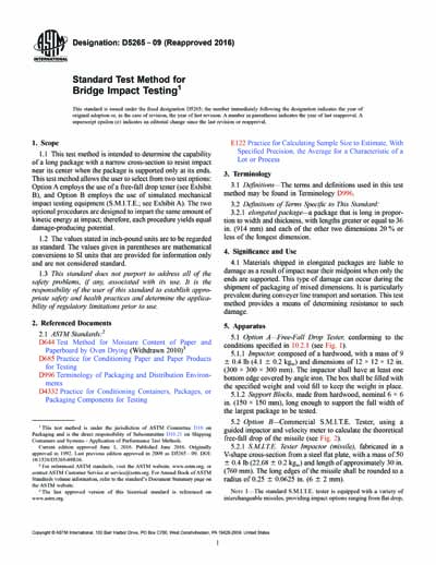 ASTM D5265-09(2016) - Standard Test Method for Bridge Impact Testing