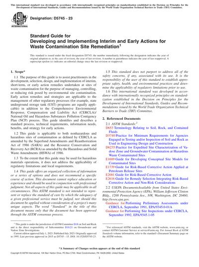 ASTM D5745-23 - Standard Guide for Developing and Implementing Interim ...