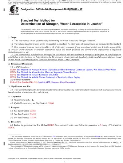 ASTM D6016-17 Red - Standard Test Method for Determination of Nitrogen ...