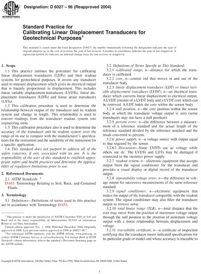 ASTM D6027-96(2004) - Standard Test Method for Calibrating Linear ...