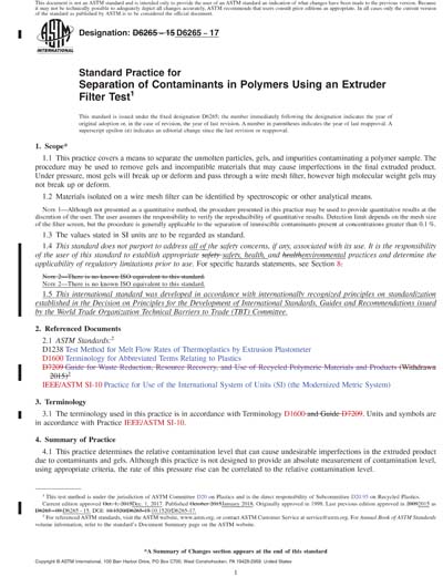 ASTM D6265-17 Red - Standard Practice for Separation of Contaminants in ...