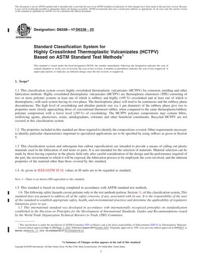 ASTM D6338-25 Red - Standard Classification System for Highly ...