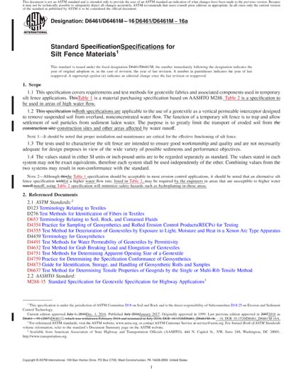 ASTM D6461/D6461M-16a Red - Standard Specifications for Silt Fence ...