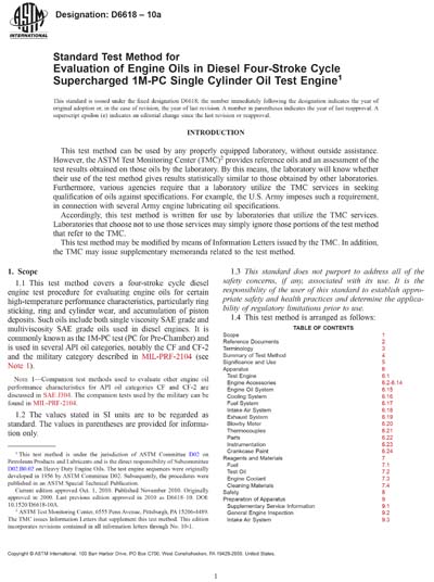 ASTM D6618-10 - Standard Test Method for Evaluation of Engine Oils in ...