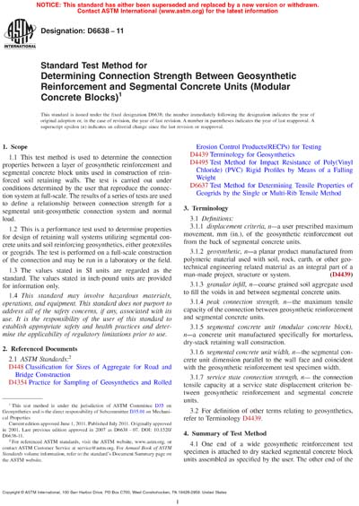 ASTM D6638-11 - Standard Test Method for Determining Connection ...