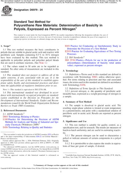 ASTM D6979-24 - Standard Test Method for Polyurethane Raw Materials ...