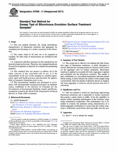 ASTM D7000-11(2017) - Standard Test Method for Sweep Test of Bituminous ...
