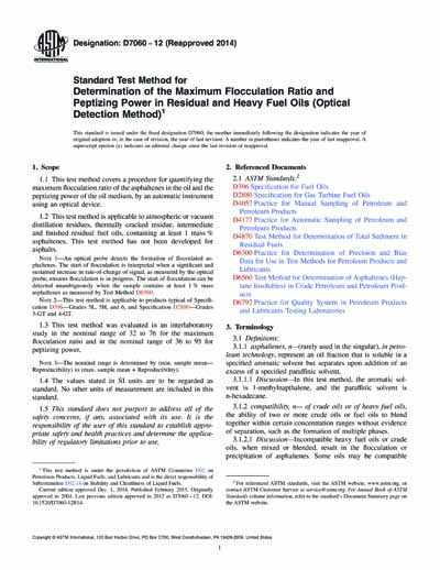ASTM D7060-12(2014) - Standard Test Method for Determination of the ...