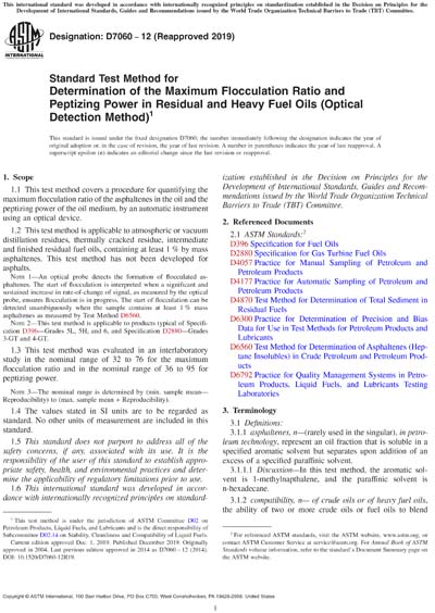 ASTM D7060-12(2019) - Standard Test Method for Determination of the ...