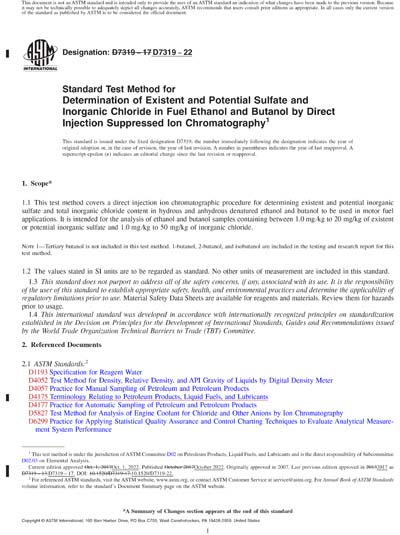 ASTM D7319-22 Red - Standard Test Method for Determination of Existent ...