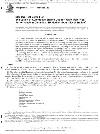 ASTM D7484-15 Red - Standard Test Method for Evaluation of Automotive ...