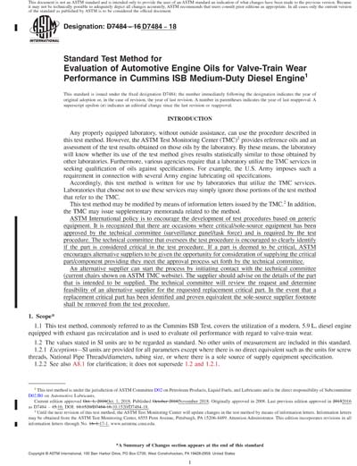 ASTM D7484-18 Red - Standard Test Method for Evaluation of Automotive ...