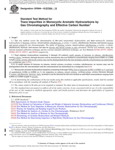 ASTM D7504-15 Red - Standard Test Method for Trace Impurities in ...