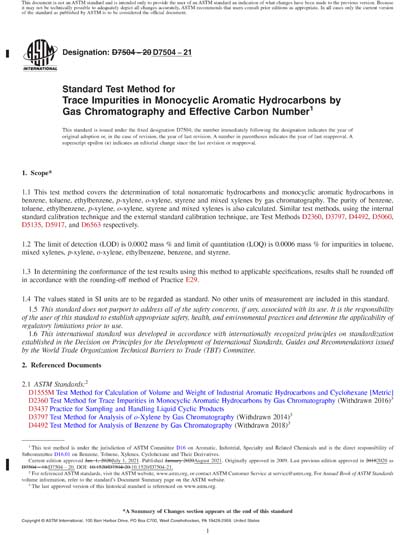 ASTM D7504-21 Red - Standard Test Method for Trace Impurities in ...