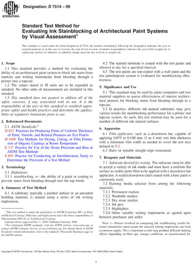 ASTM D7514-09 - Standard Test Method for Evaluating Ink Stainblocking ...