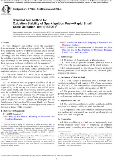 ASTM D7525-14(2024) - Standard Test Method for Oxidation Stability of ...