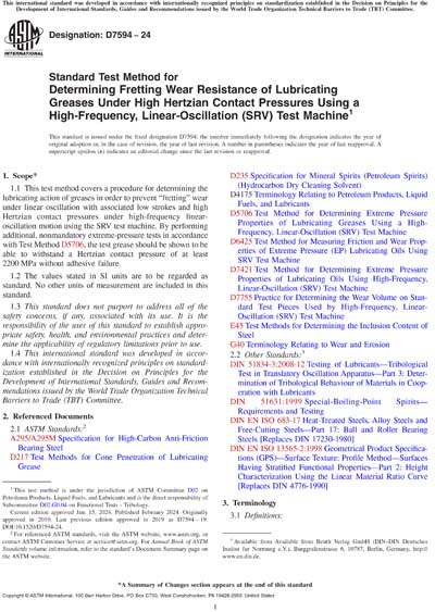 ASTM D7594-24 - Standard Test Method for Determining Fretting Wear ...
