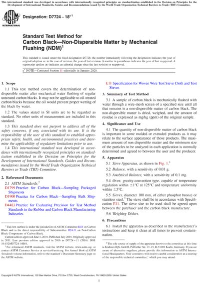 ASTM D7724-18e1 - Standard Test Method for Carbon Black—Non-Dispersible ...